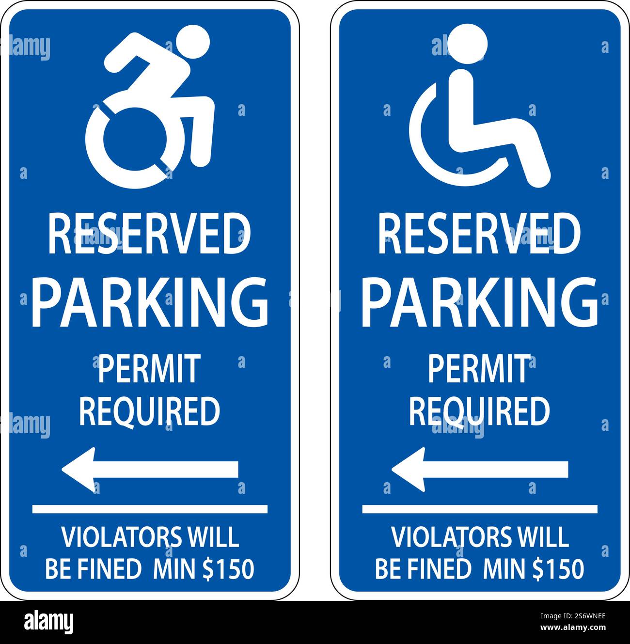 Handicap Parking Sign,Left Arrow Sign On White Background Stock Vector ...