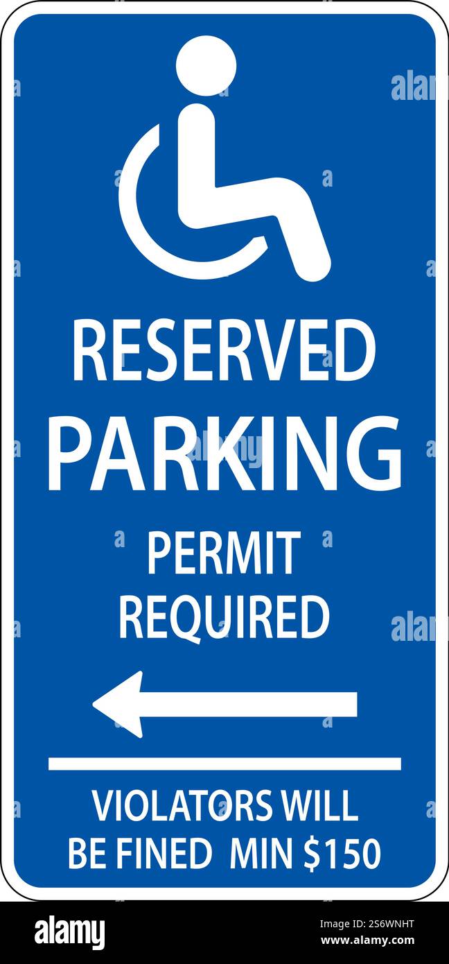 Handicap Parking Sign,Left Arrow Sign On White Background Stock Vector ...