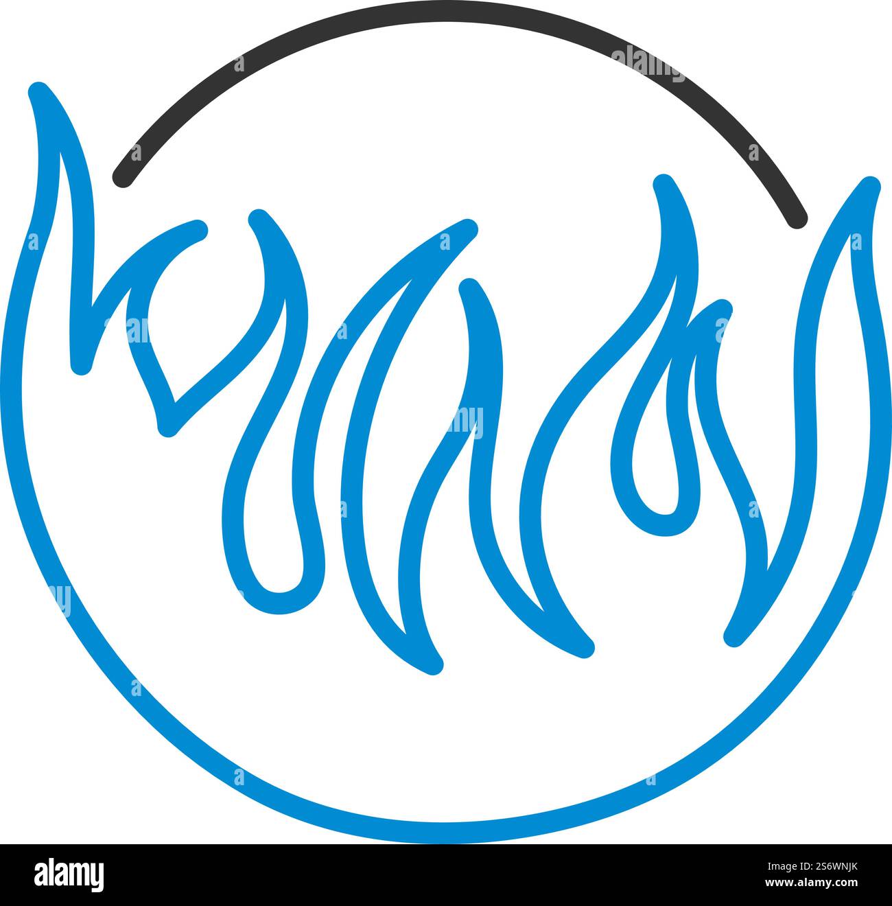 Flame Vinyl Icon. Editable Bold Outline With Color Fill Design. Vector ...
