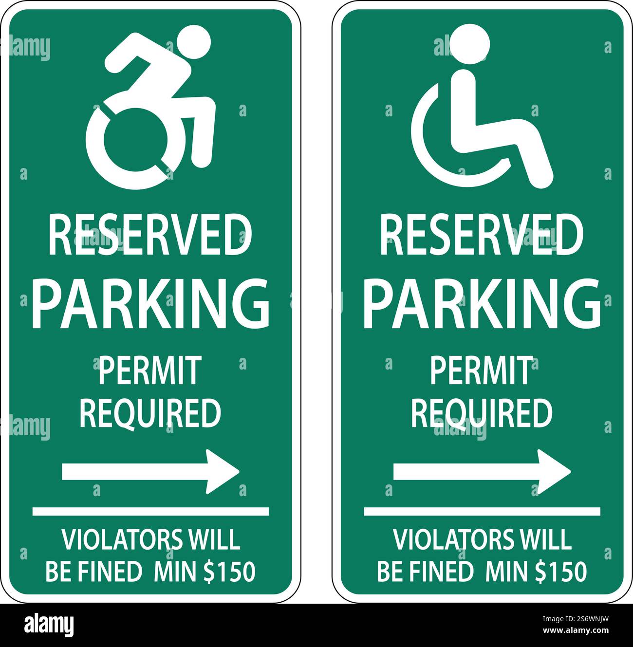Handicap Parking Sign,Right Arrow Sign On White Background Stock Vector ...