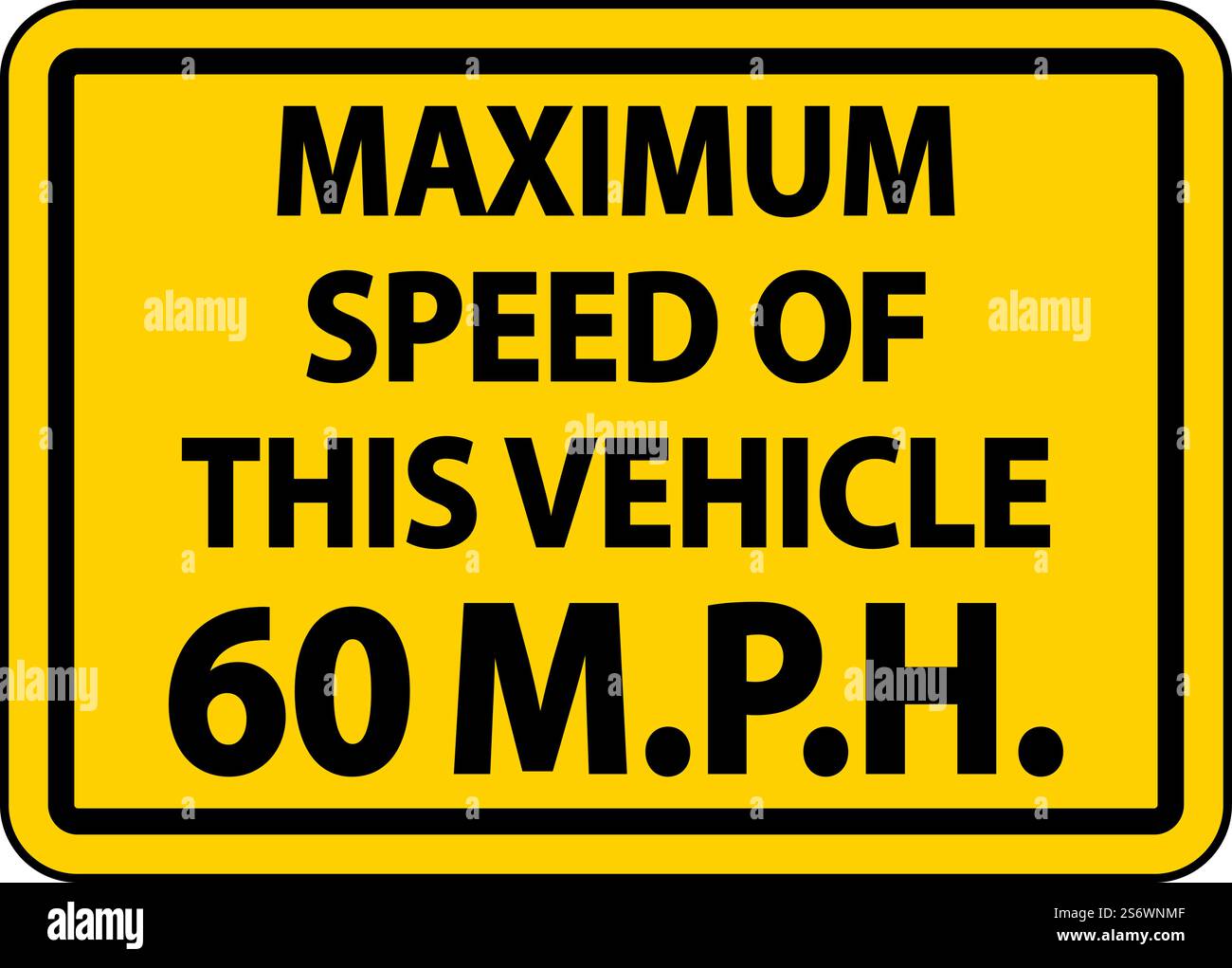 Maximum Speed 60 MPH Label Sign On White Background Stock Vector Image ...
