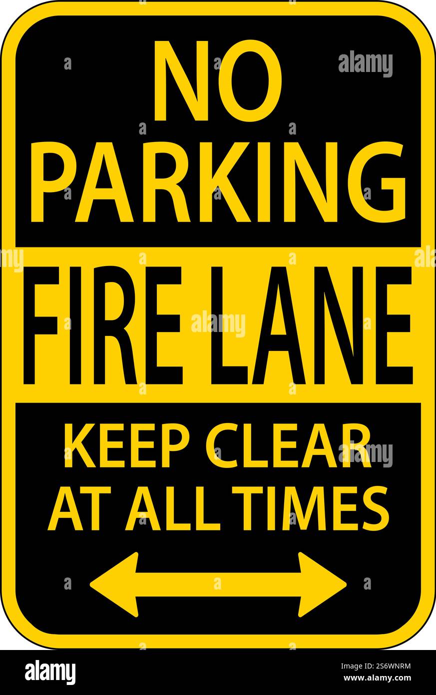 Fire Lane Keep Clear At All Times Sign On White Background Stock Vector ...