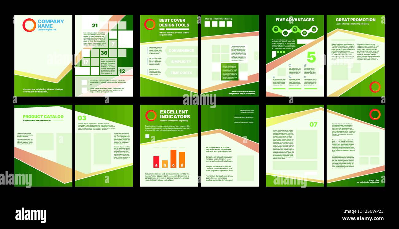 Business magazine. Brochure pages layout presentation frame boxes ...