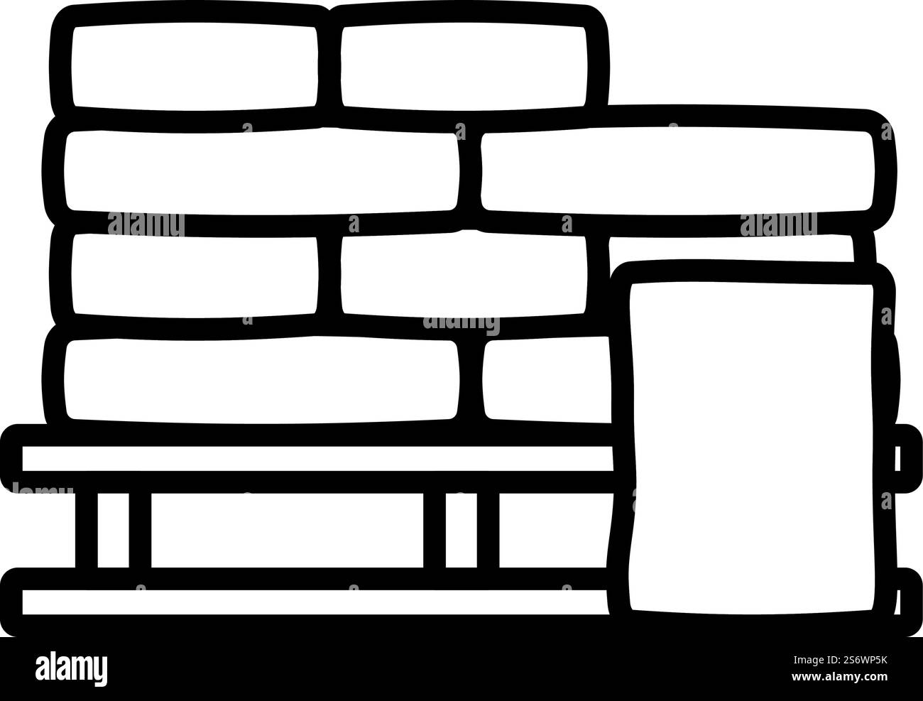 Palette With Plaster Bags Icon. Bold outline design with editable ...