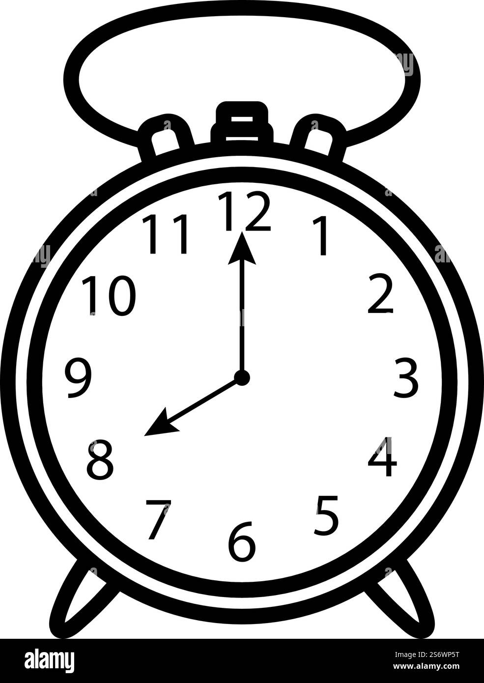 Alarm Clock Icon. Bold outline design with editable stroke width ...