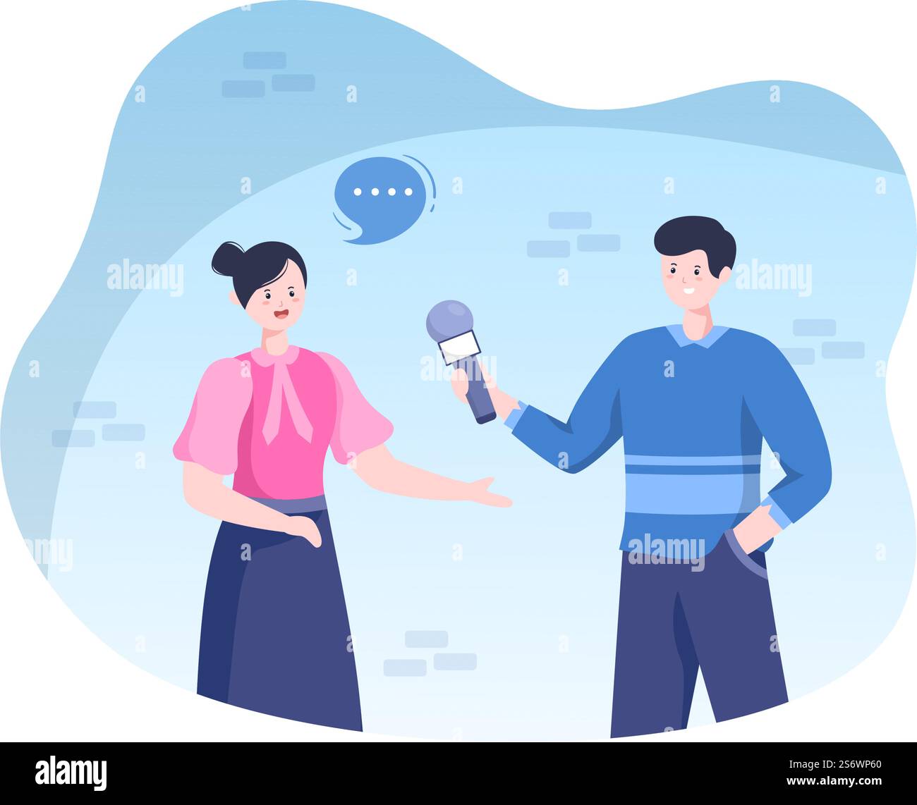 Journalism or Social Broadcasting with Equipment, News, Microphones, Reporter and Interview ...