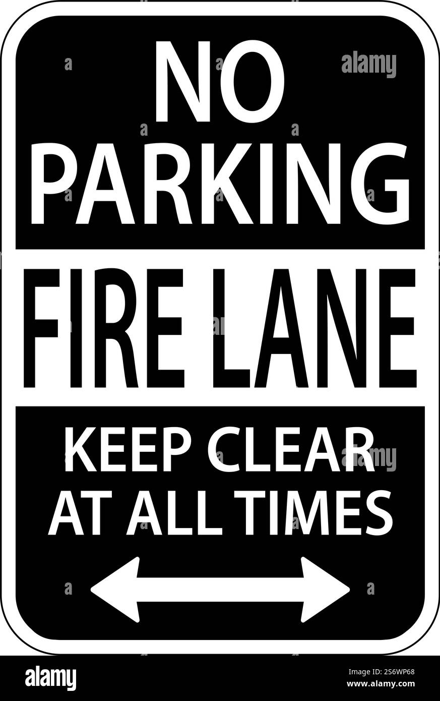 Fire Lane Keep Clear At All Times Sign On White Background Stock Vector ...
