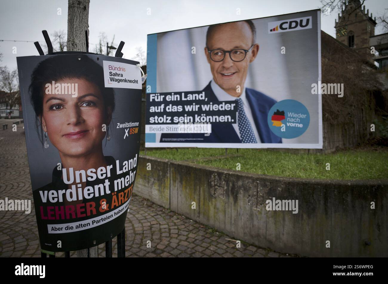 Election posters for the Bundestag election on 23 February 2025, CDU ...
