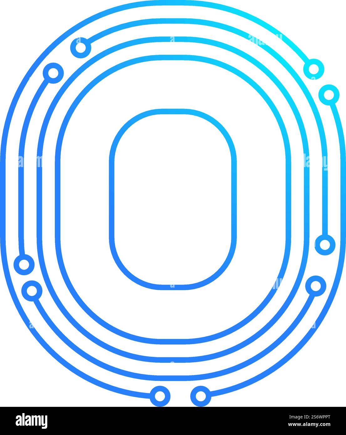 O initial letter Circuit technology illustration logo vector template ...