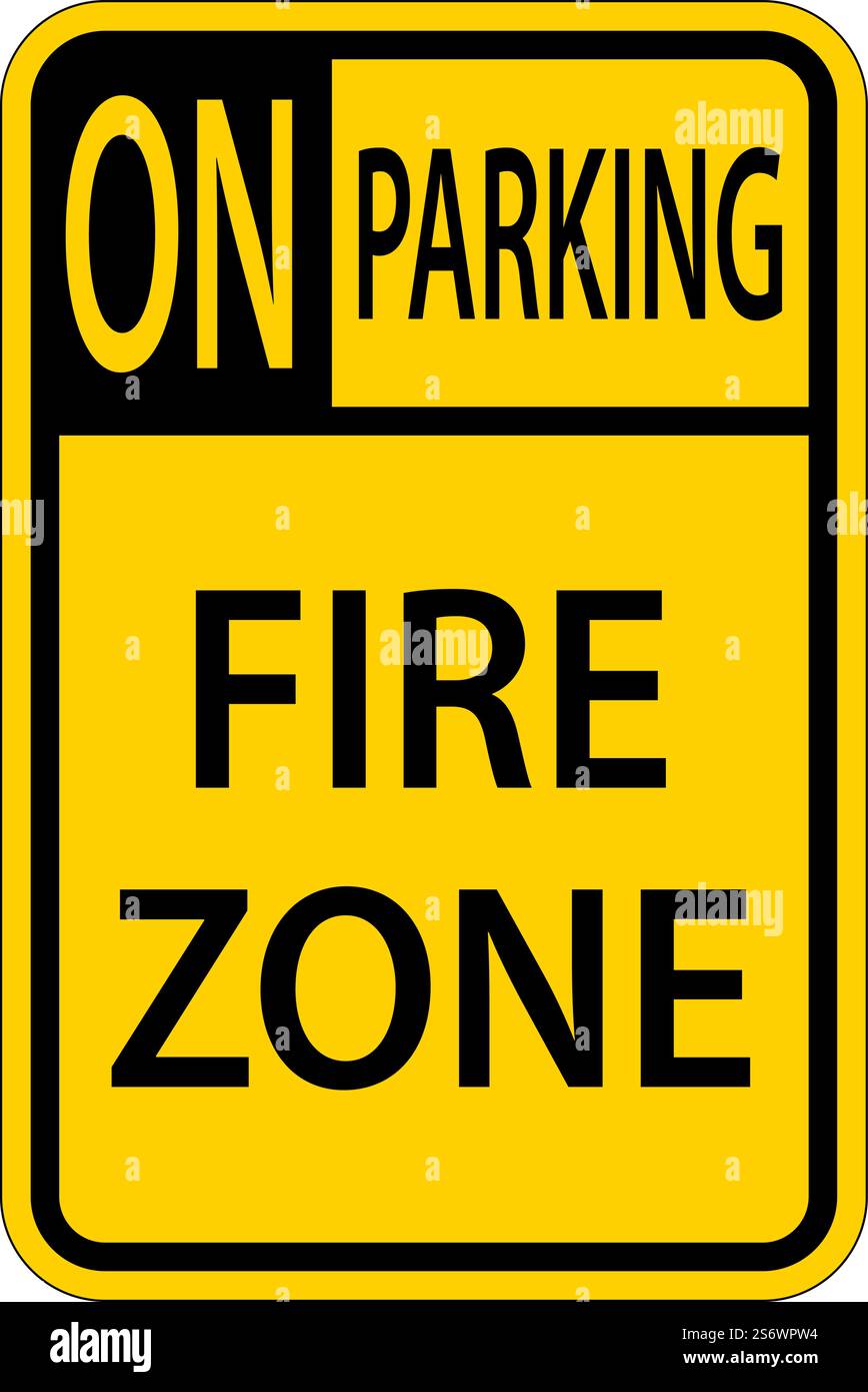 No Parking Fire Zone Sign On White Background Stock Vector Image & Art ...