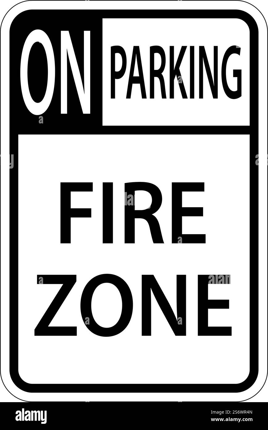 No Parking Fire Zone Sign On White Background Stock Vector Image & Art ...