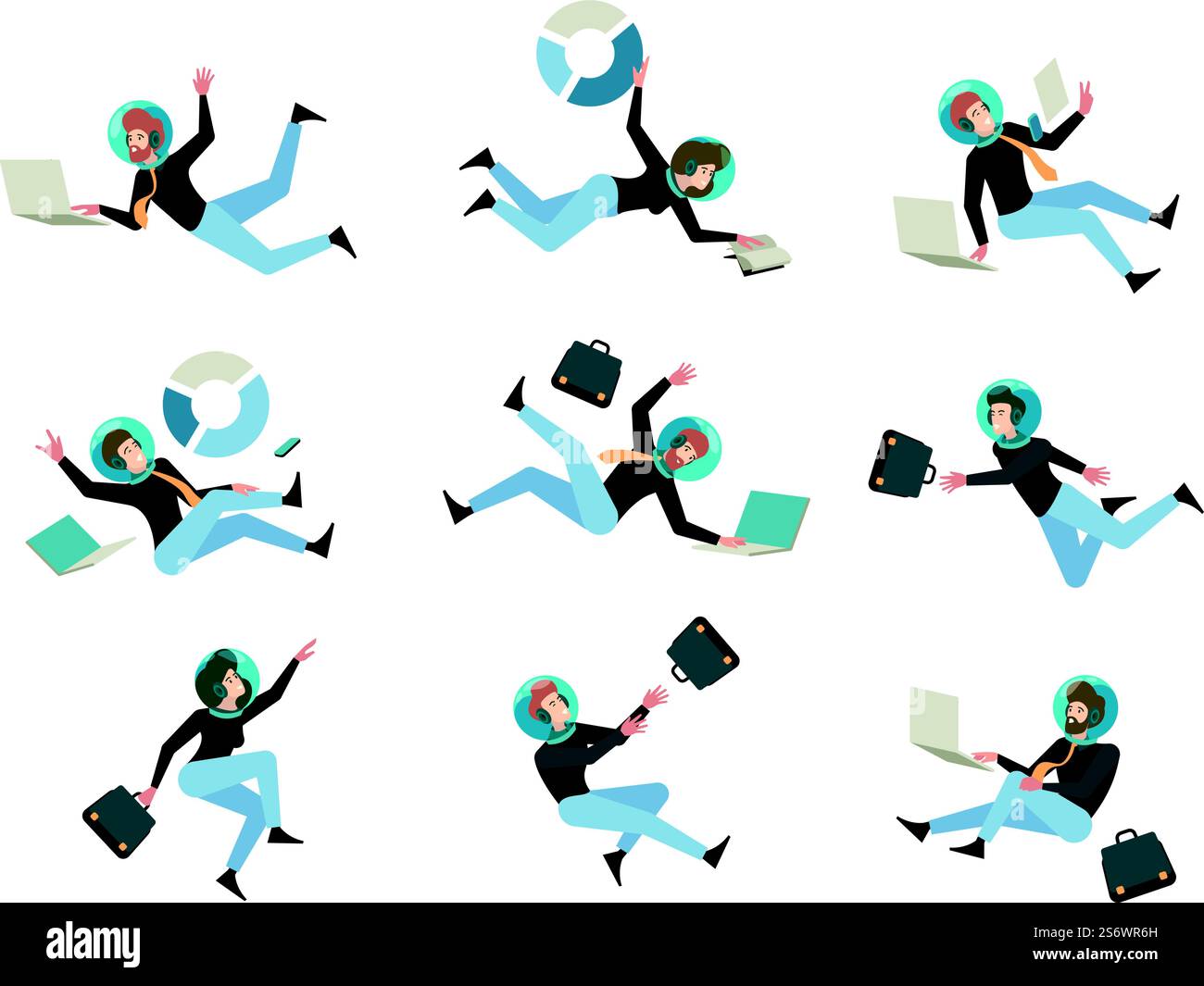 Business space. Universe characters managers corporate business persons ...