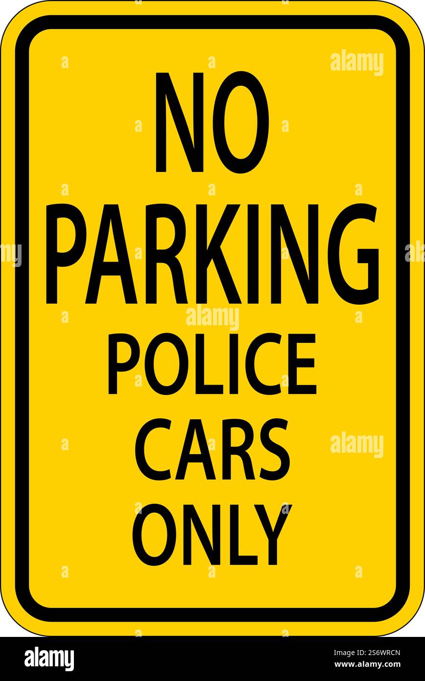 No Parking Police Cars Only Sign On White Background Stock Vector Image ...