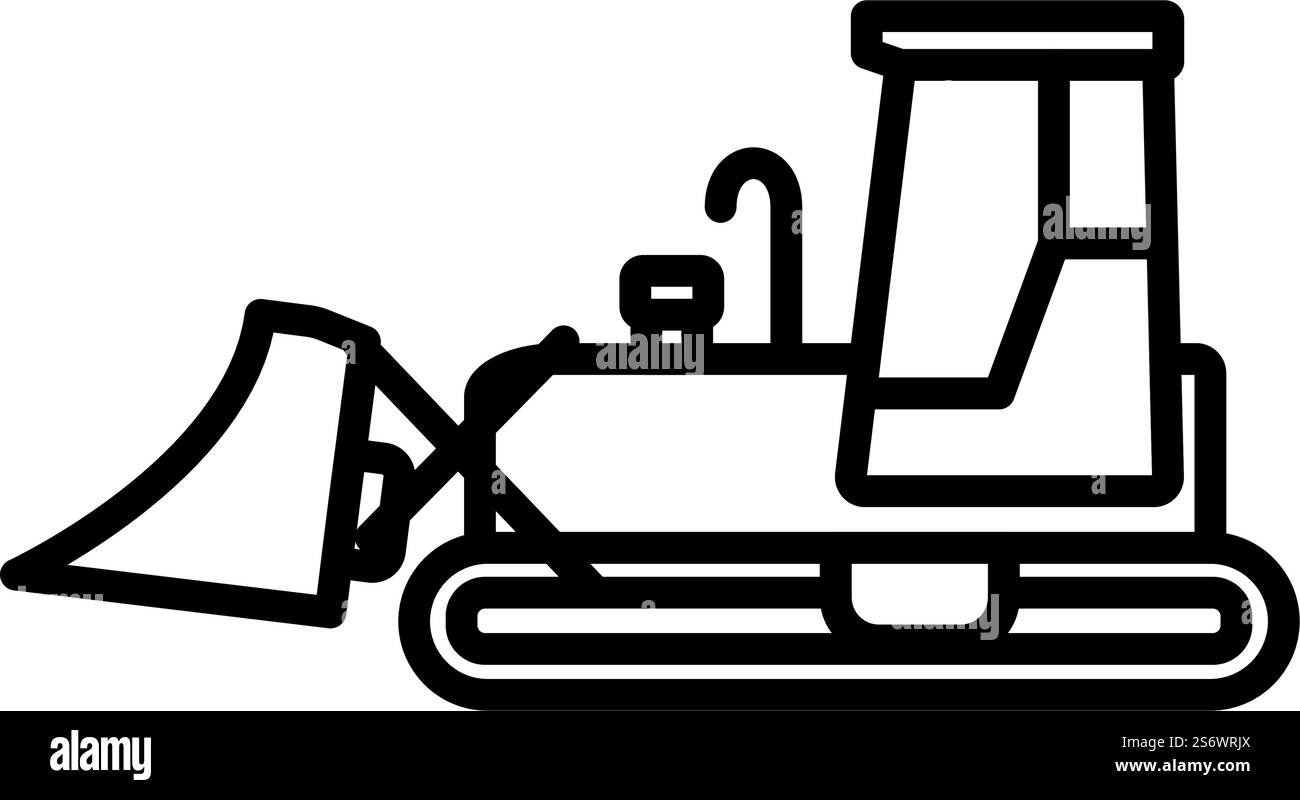Icon Of Construction Bulldozer. Bold outline design with editable ...