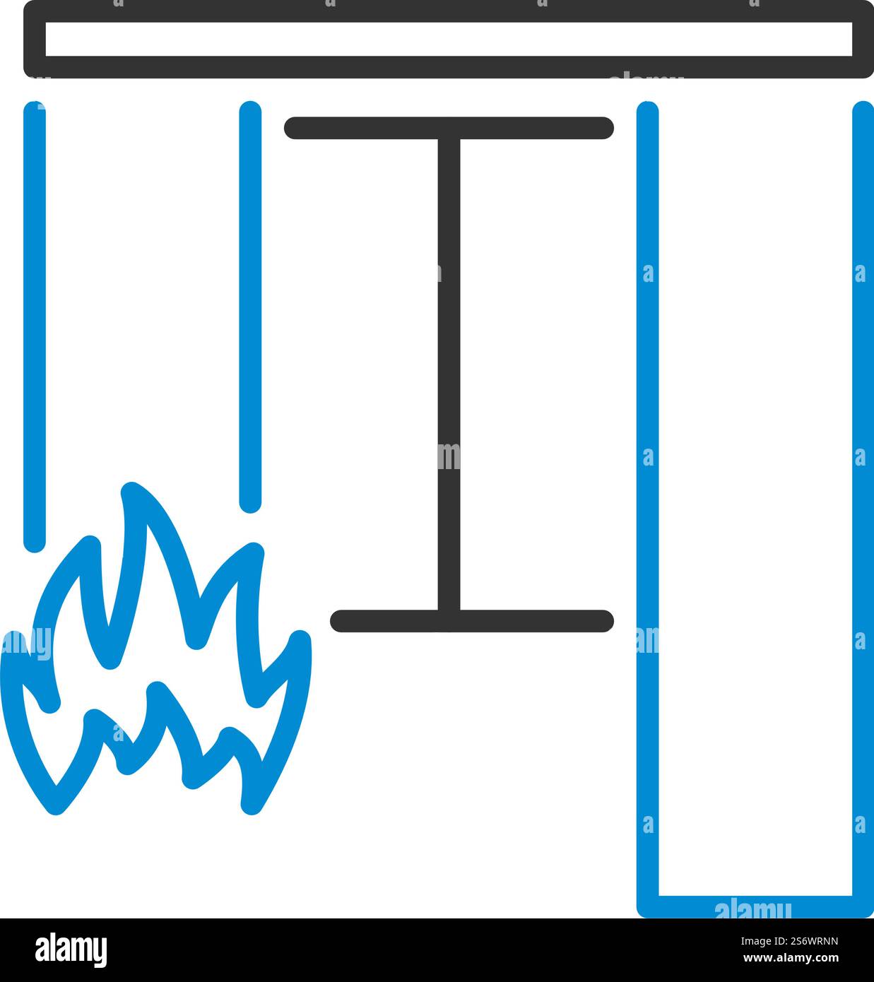 Home Fire Icon. Editable Bold Outline With Color Fill Design. Vector ...