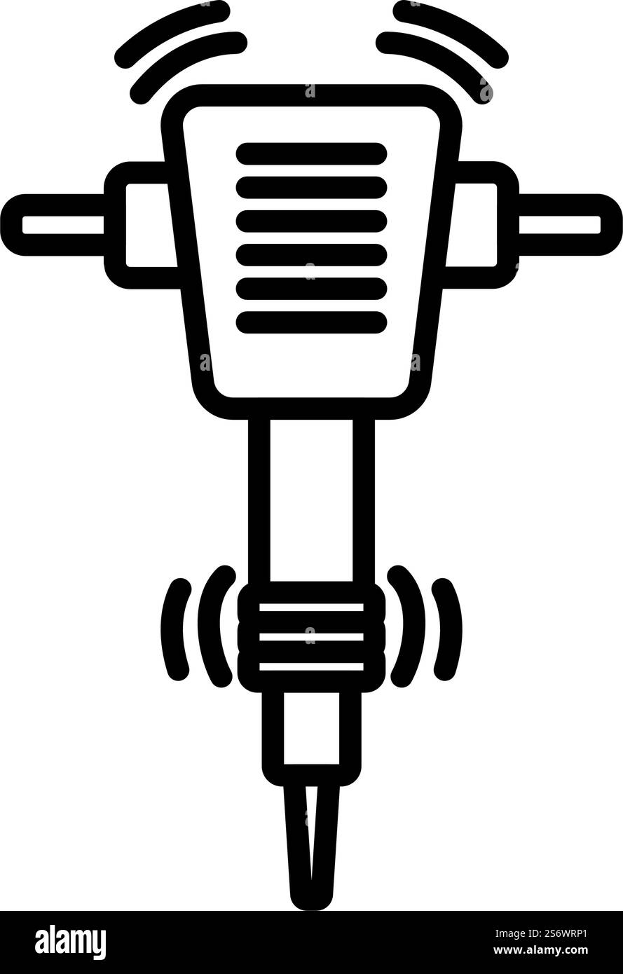 Icon Of Construction Jackhammer. Bold outline design with editable ...