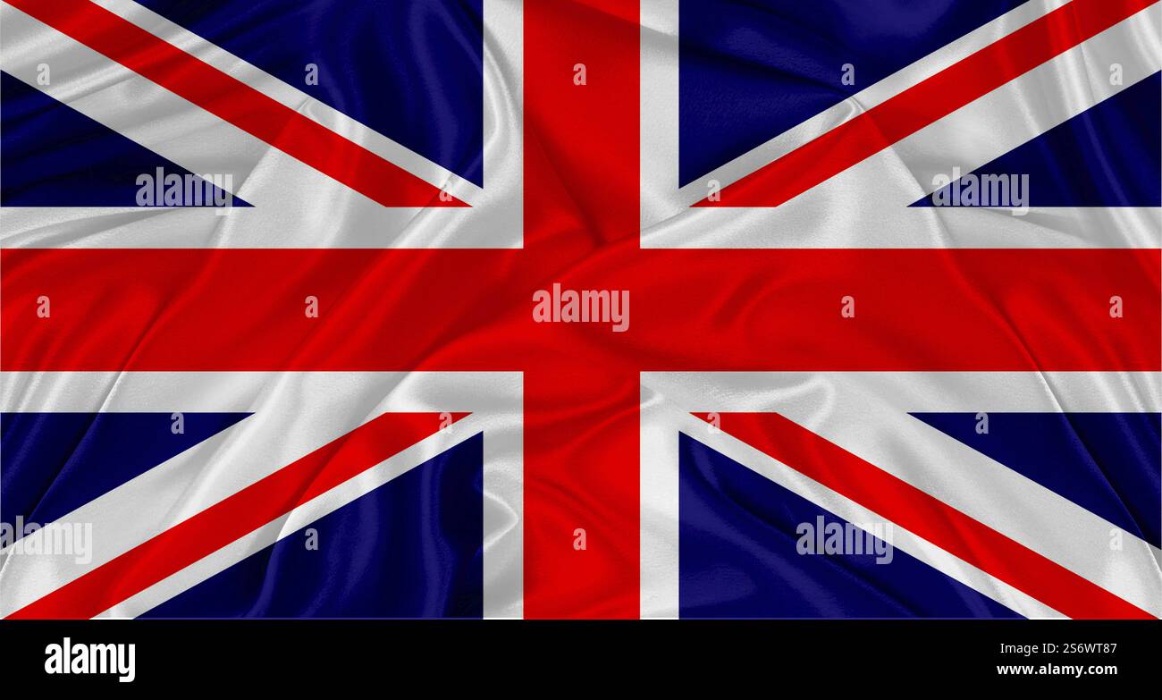 British flag with fabric texture. Realistic British flag waving Stock ...