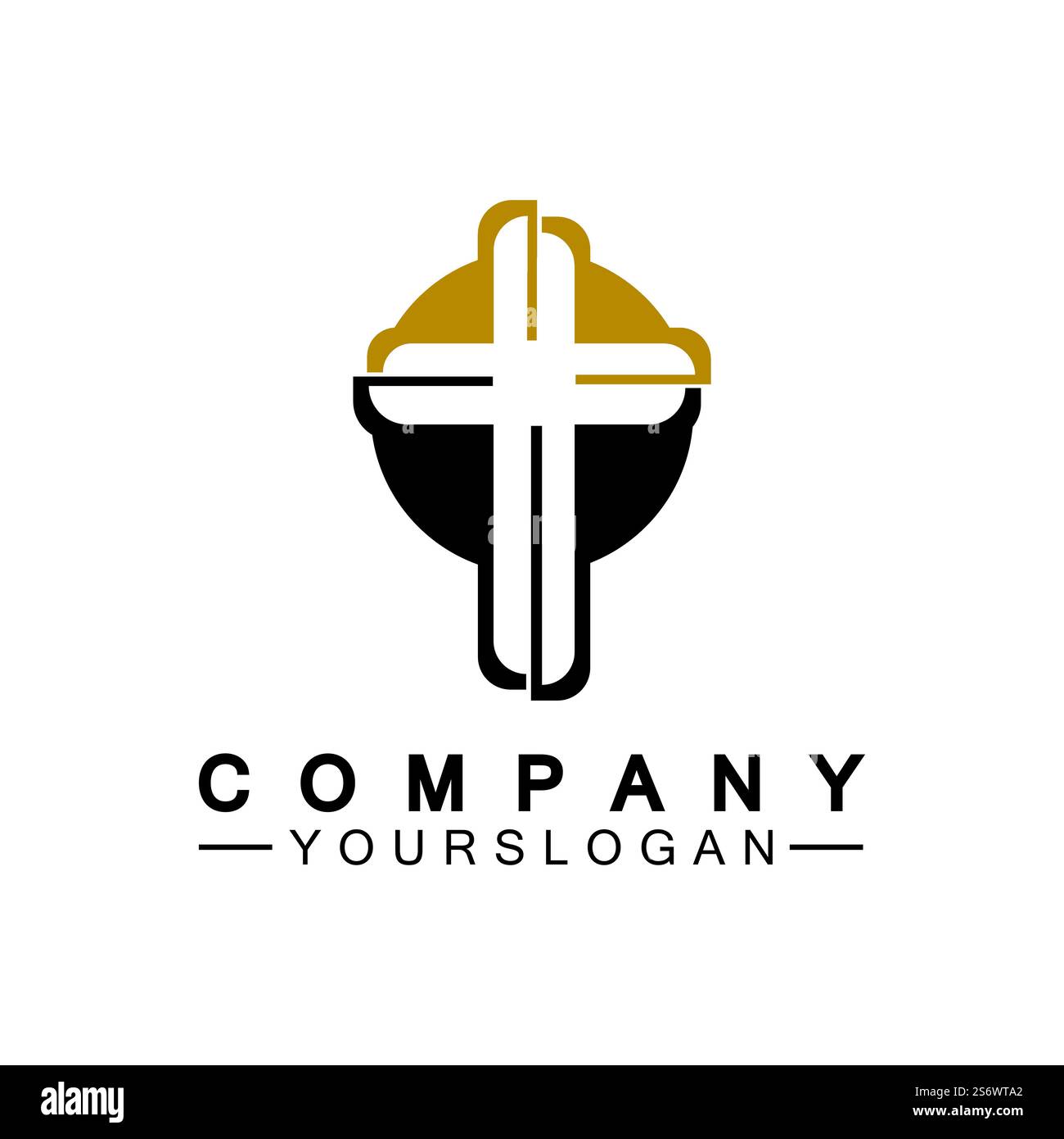 Church logo.Illustration of modern, clean church cross sign for a ...