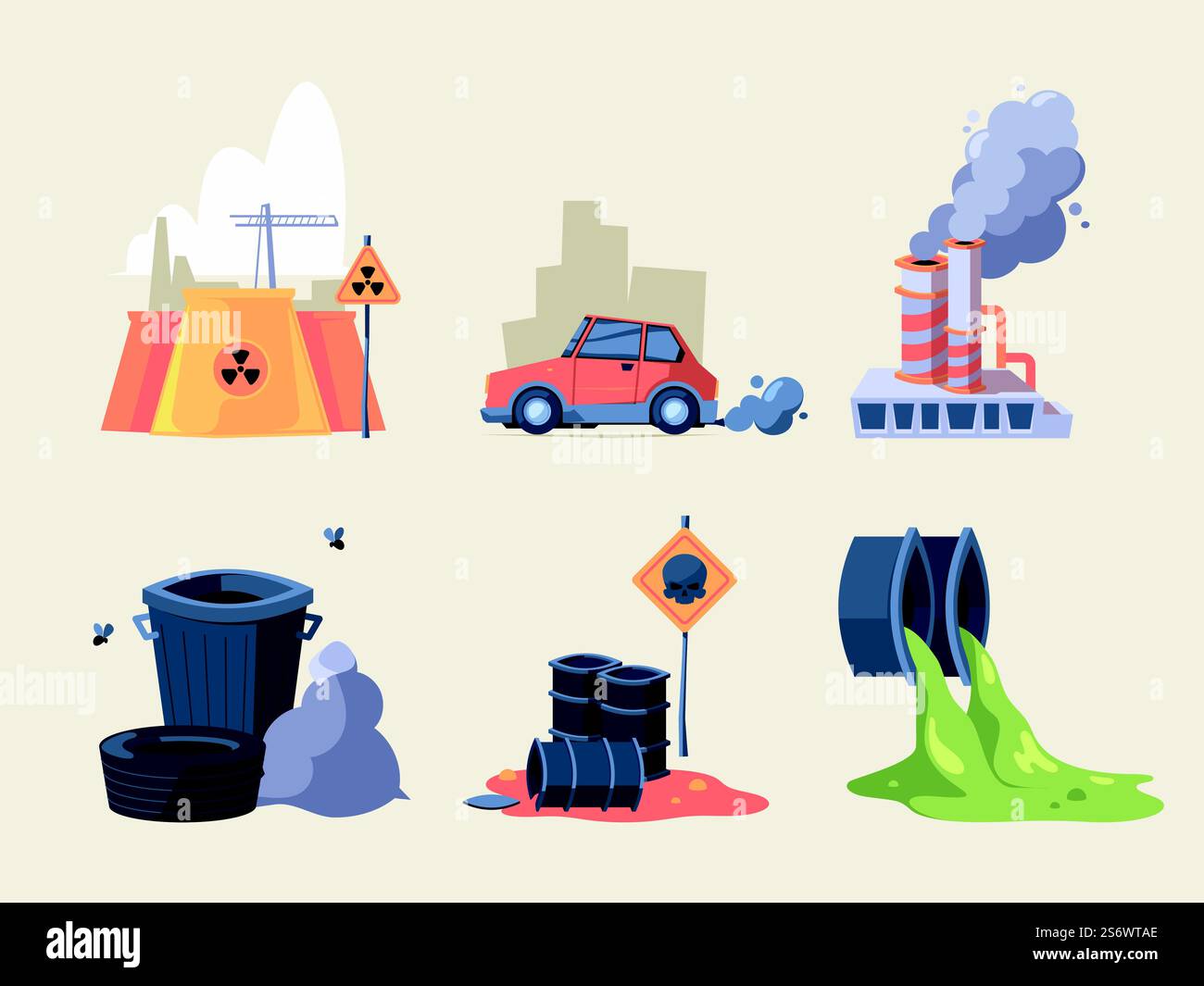 Industrial waste. Toxic urban liquid garbage and city pollution from ...