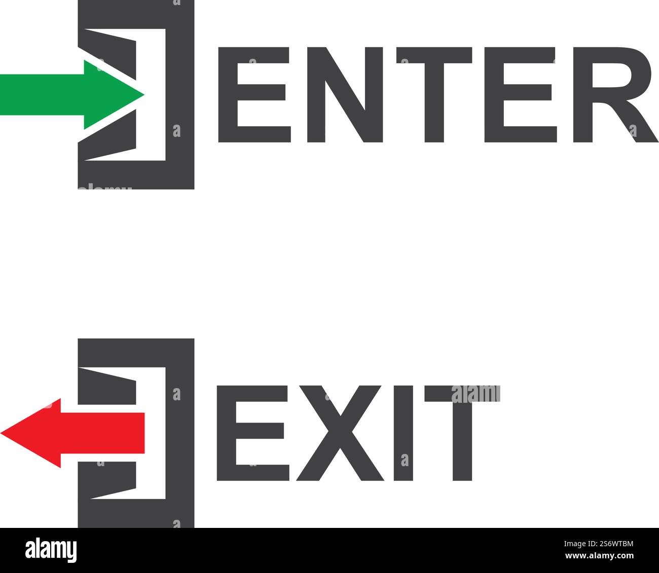 Enter and exit icon vector flat design Stock Vector Image & Art - Alamy