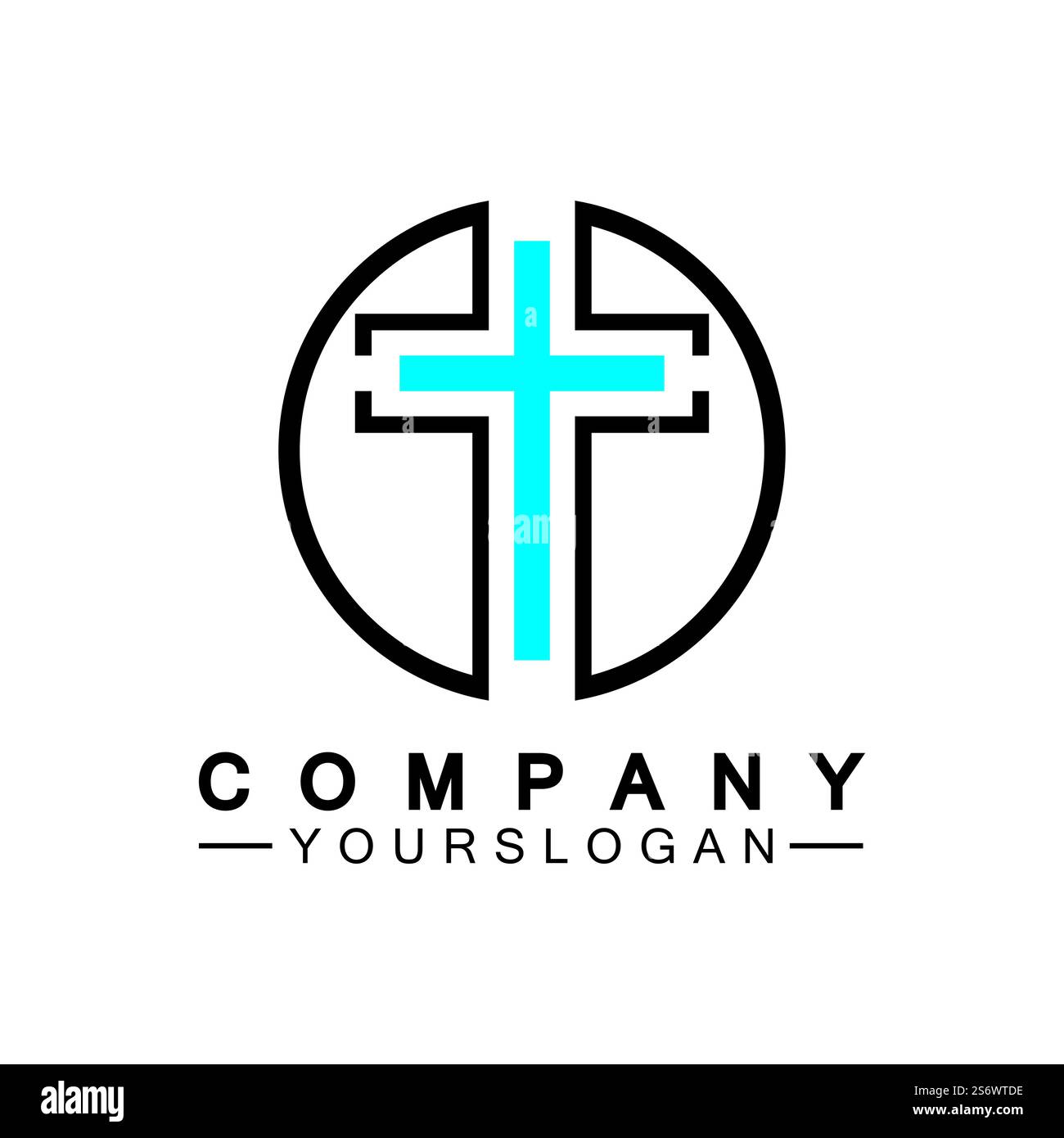 Church logo.Illustration of modern, clean church cross sign for a ...