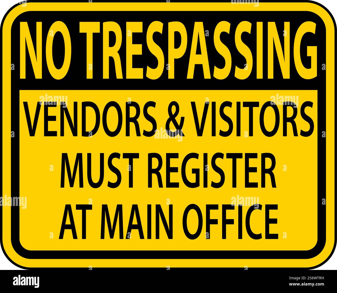 Vendors and Visitors Must Register Sign On White Background Stock ...