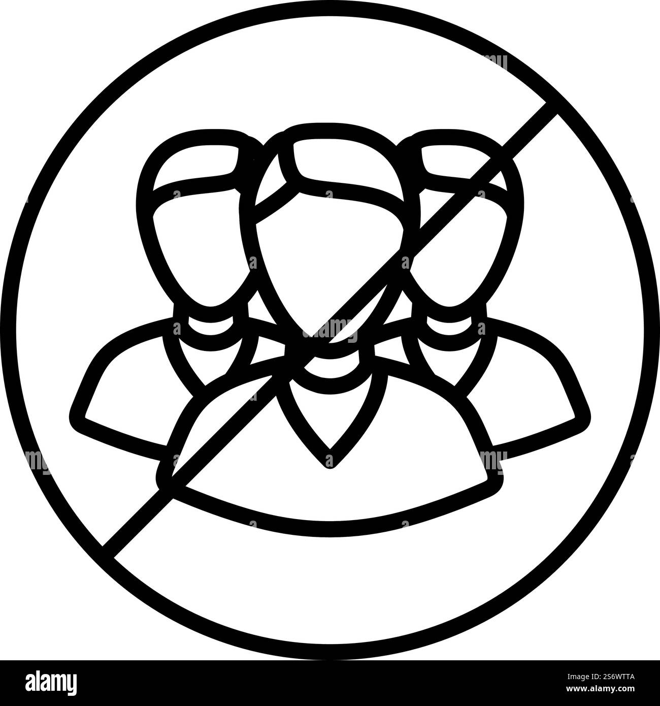 No Meeting Icon. Bold outline design with editable stroke width. Vector ...