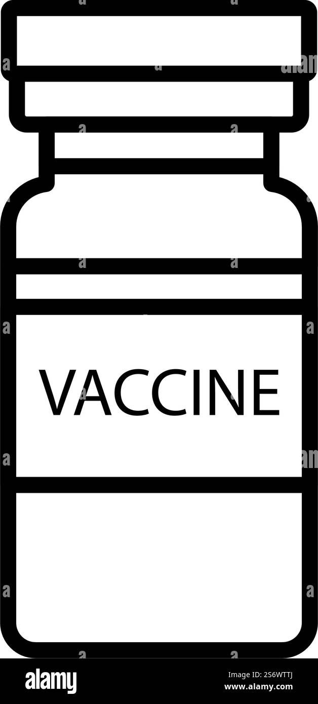 Covid Vaccine Icon. Bold outline design with editable stroke width ...