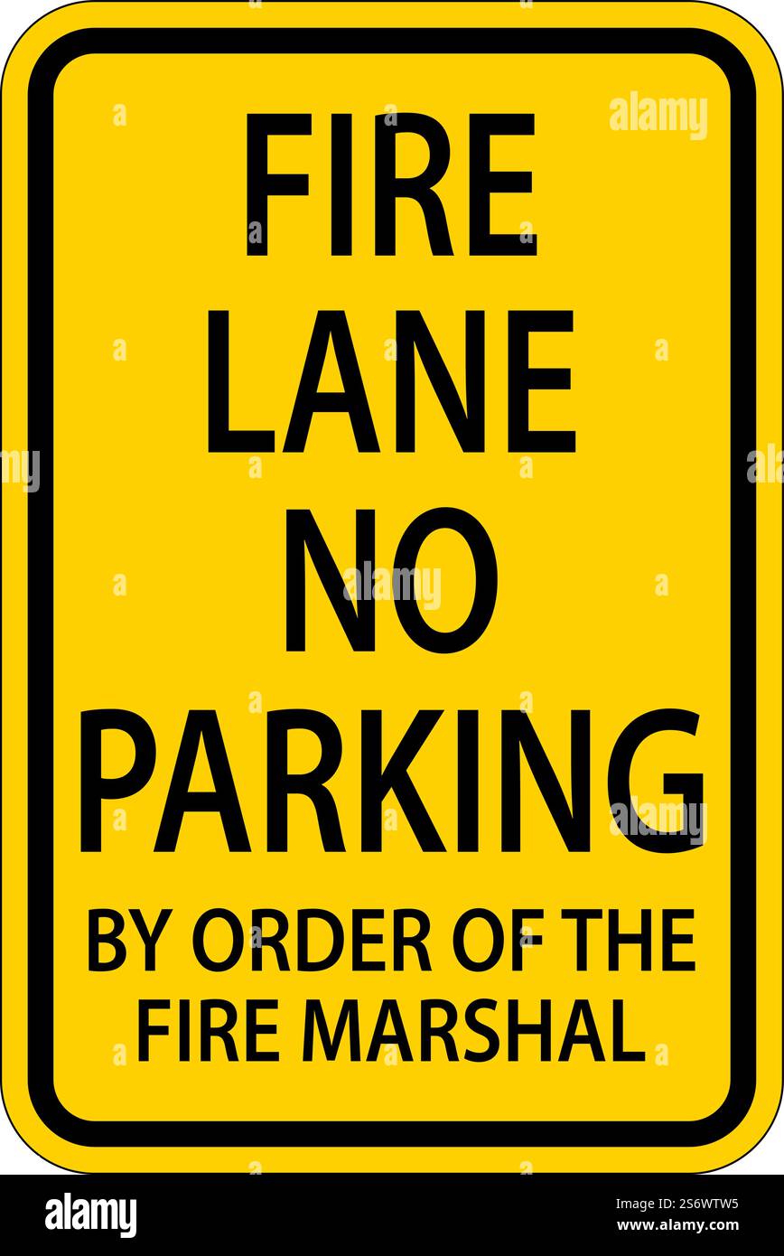 Fire Lane No Parking Sign On White Background Stock Vector Image & Art ...