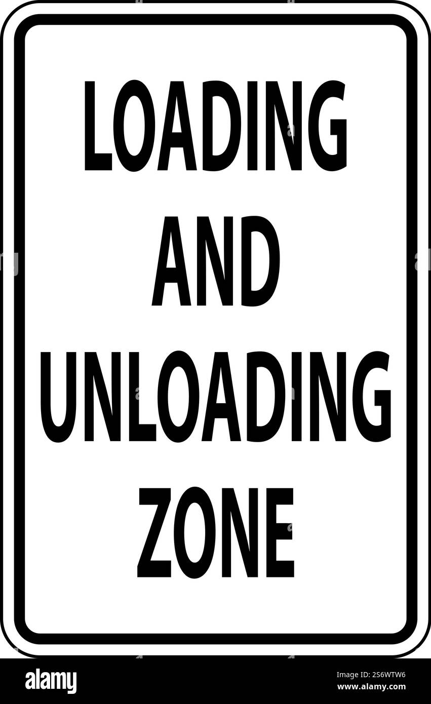 Loading and Unloading Zone Sign On White Background Stock Vector Image ...