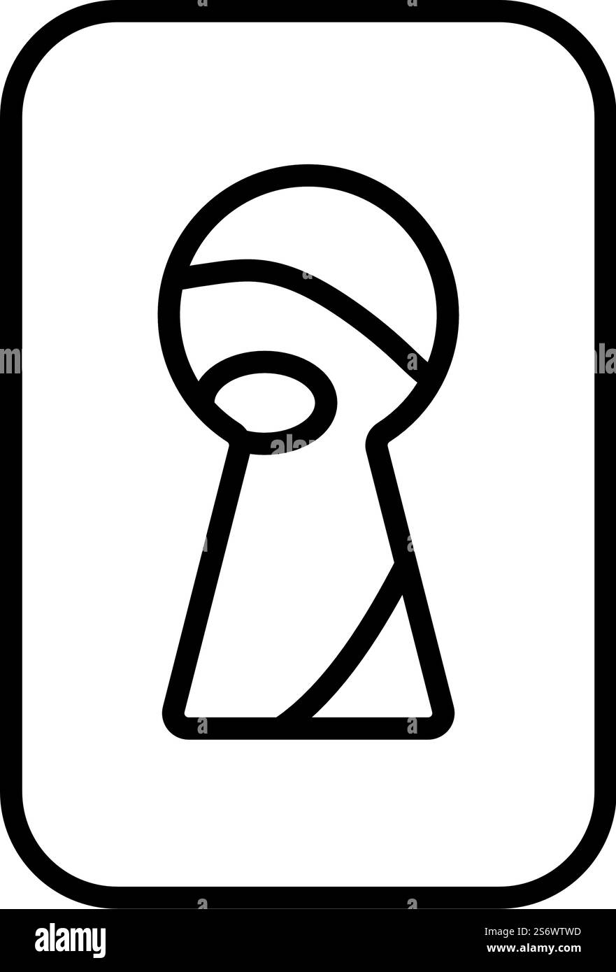 Criminal Peeping Through Keyhole Icon. Bold outline design with ...