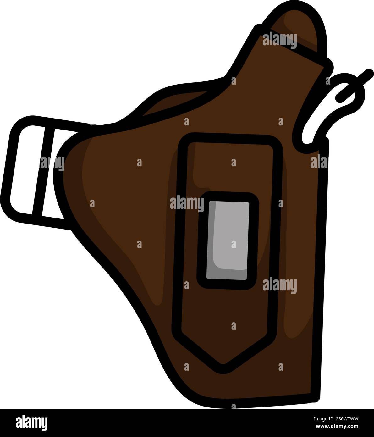 Police Holster Gun Icon. Editable Bold Outline With Color Fill Design ...