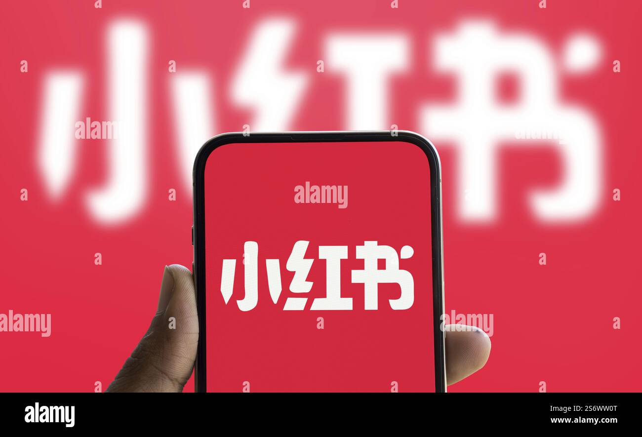 RedNote (Xiaohongshu) logo is displayed on smartphone Stock Photo - Alamy