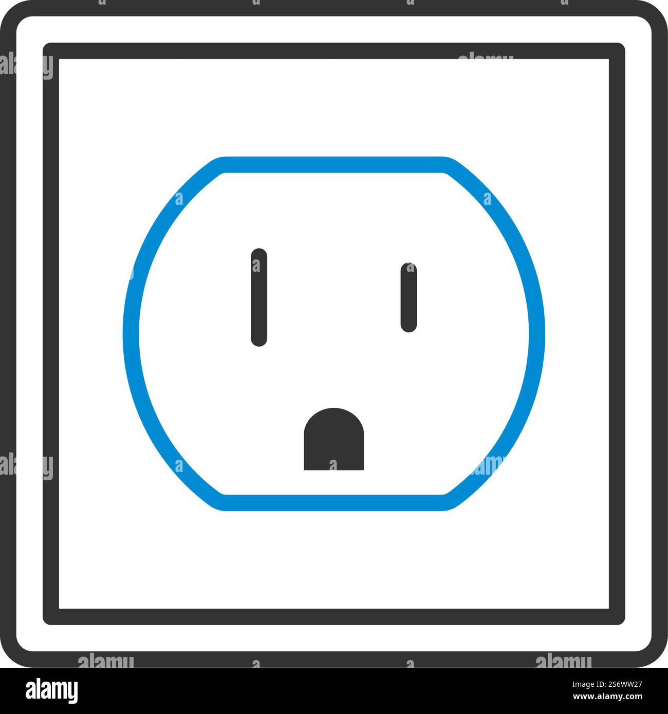 Electric Outlet Icon. Bold outline design with editable stroke width ...