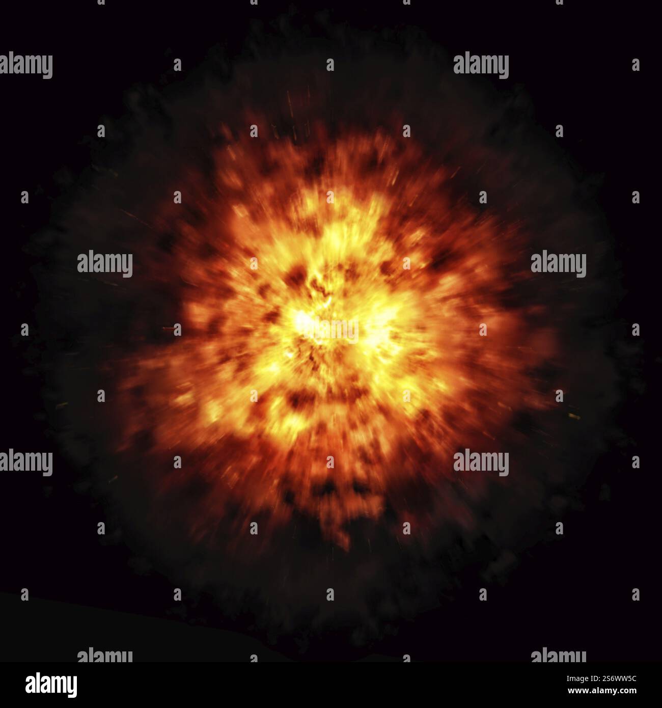 2d illustration of a big fire explosion Stock Photo - Alamy