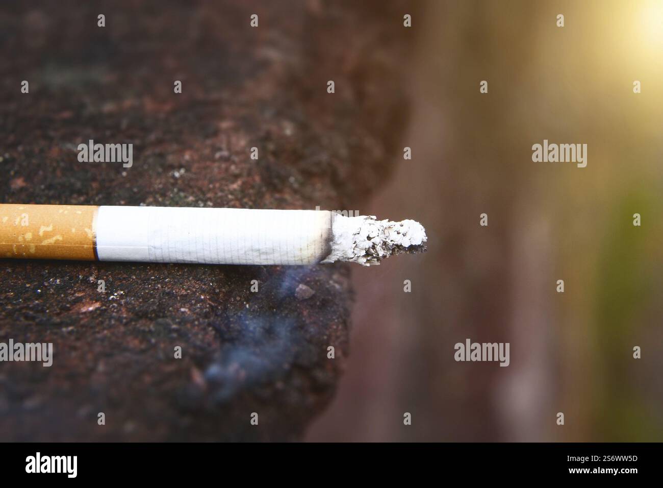 An image of a smoking cigarette side view Stock Photo - Alamy