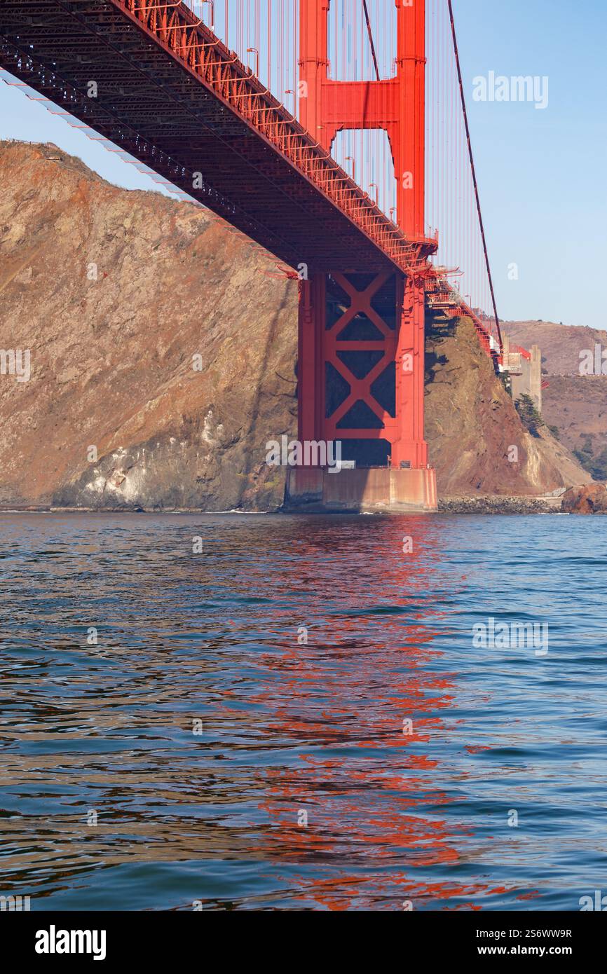 Long and colorful span of Golden Gate Bridge stretches across the ...