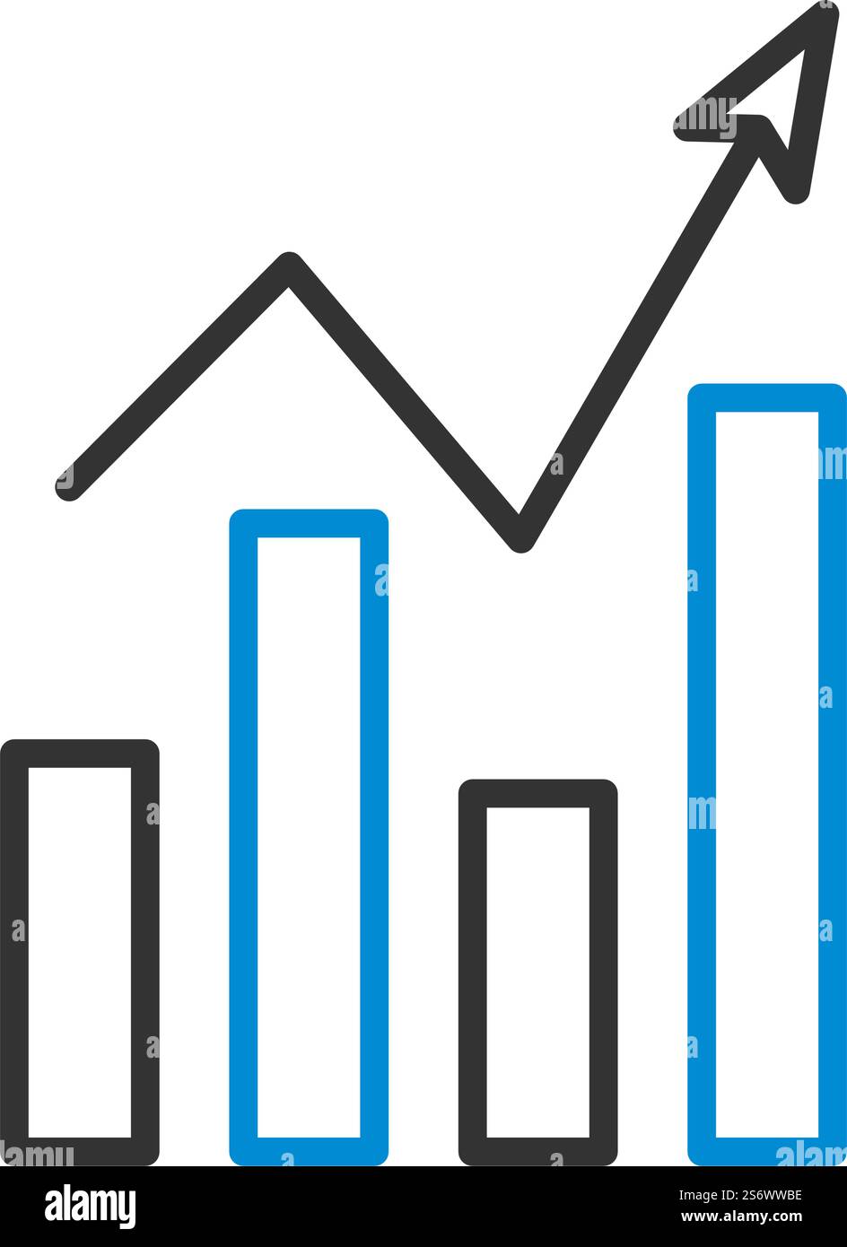 Analytics Chart Icon. Editable Bold Outline With Color Fill Design ...