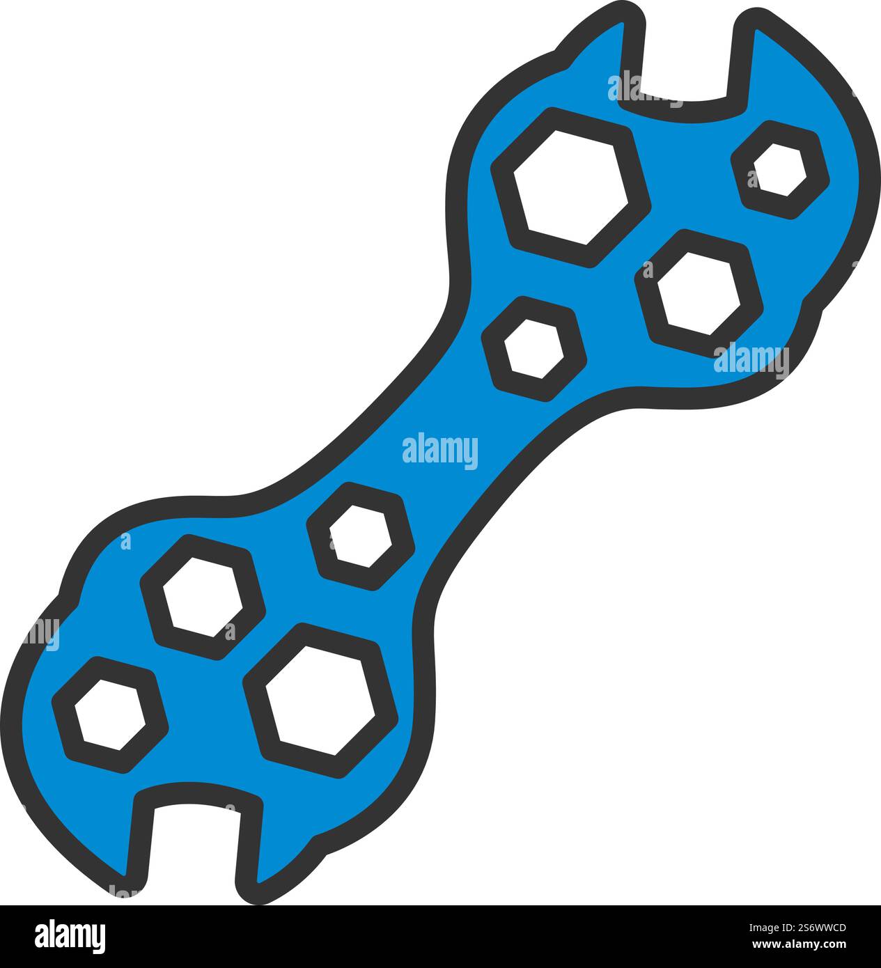 Bike Spanner Icon. Editable Bold Outline With Color Fill Design. Vector ...