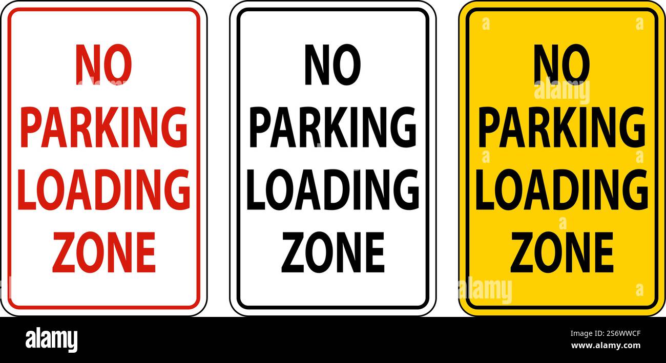 No Parking Loading Zone Sign On White Background Stock Vector Image ...