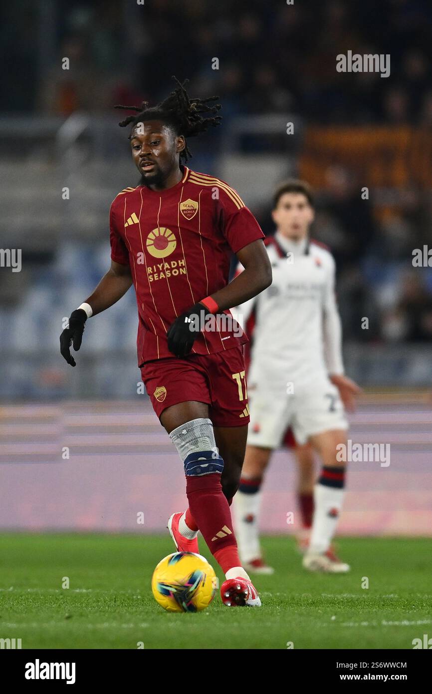 Rome, Italy. 17th Jan, 2025. Manu Koné of A.S. Roma in action during ...