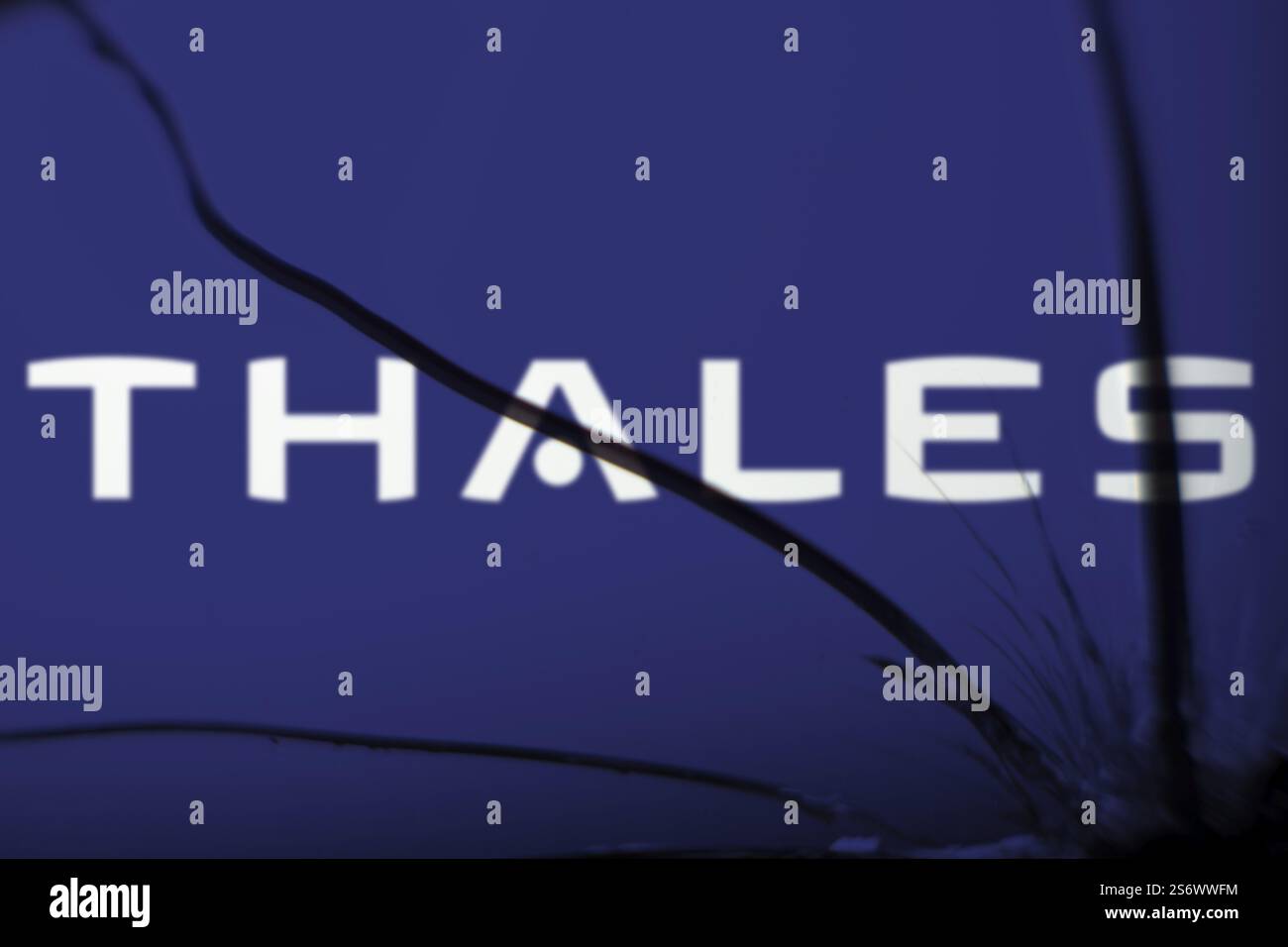 Dhaka, Bangladesh- 17 Dec 2024, Thales logo is visible on the broken ...