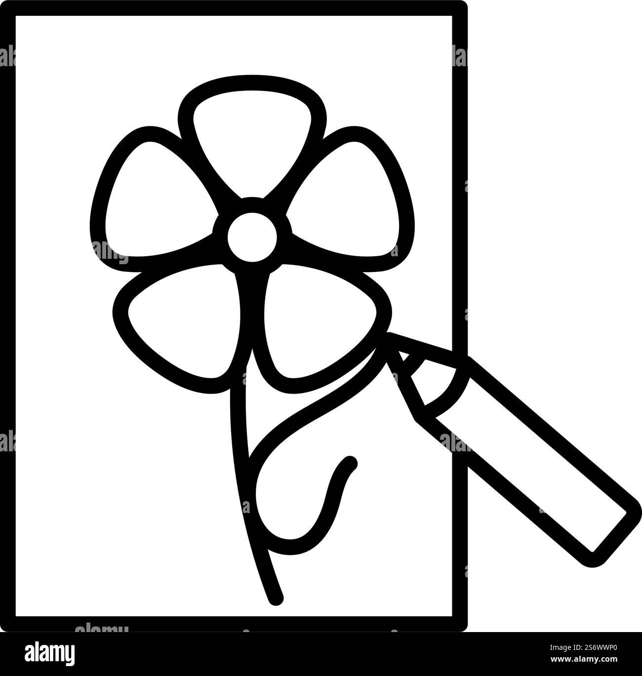 Sketch With Pencil Icon. Bold outline design with editable stroke width ...