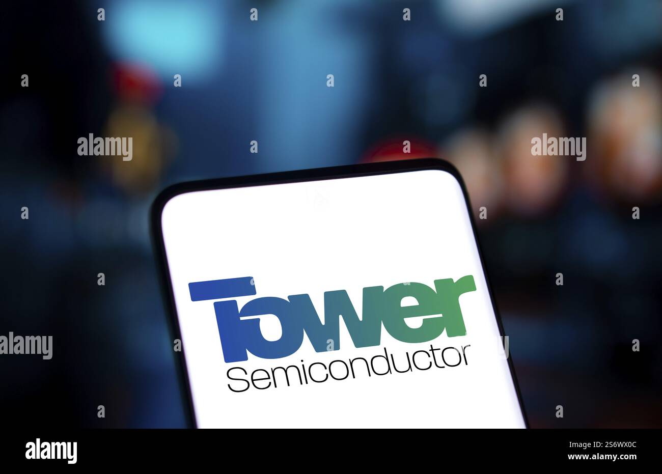 Tower semiconductor logo is displayed on smartphone. Tower ...