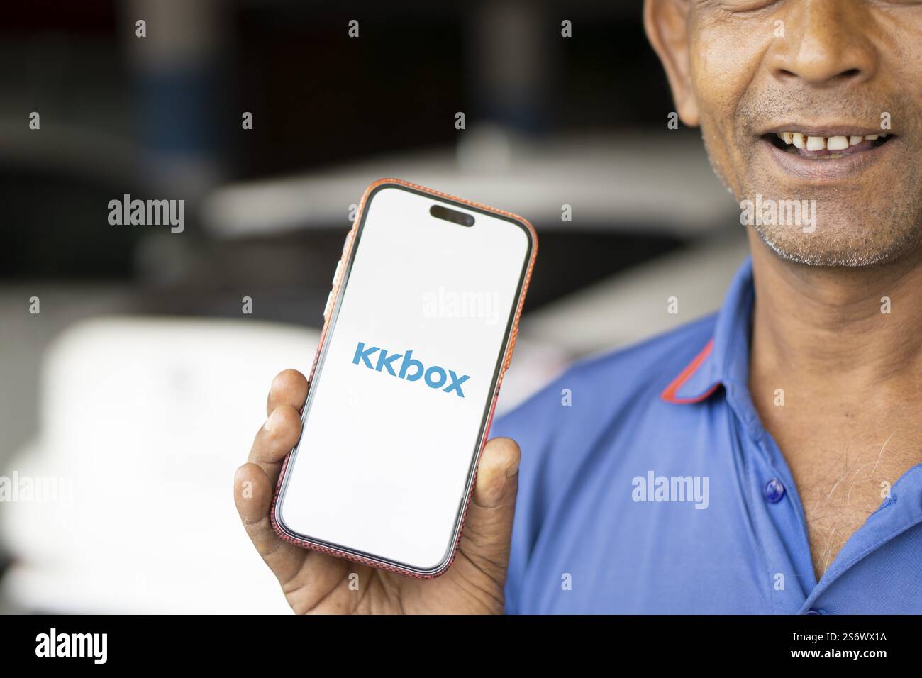 kkbox logo is displayed on smartphone Stock Photo - Alamy