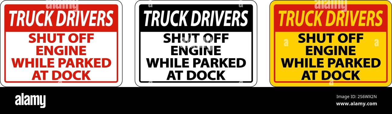 Shut Off Engine While At Dock Sign On White Background Stock Vector ...