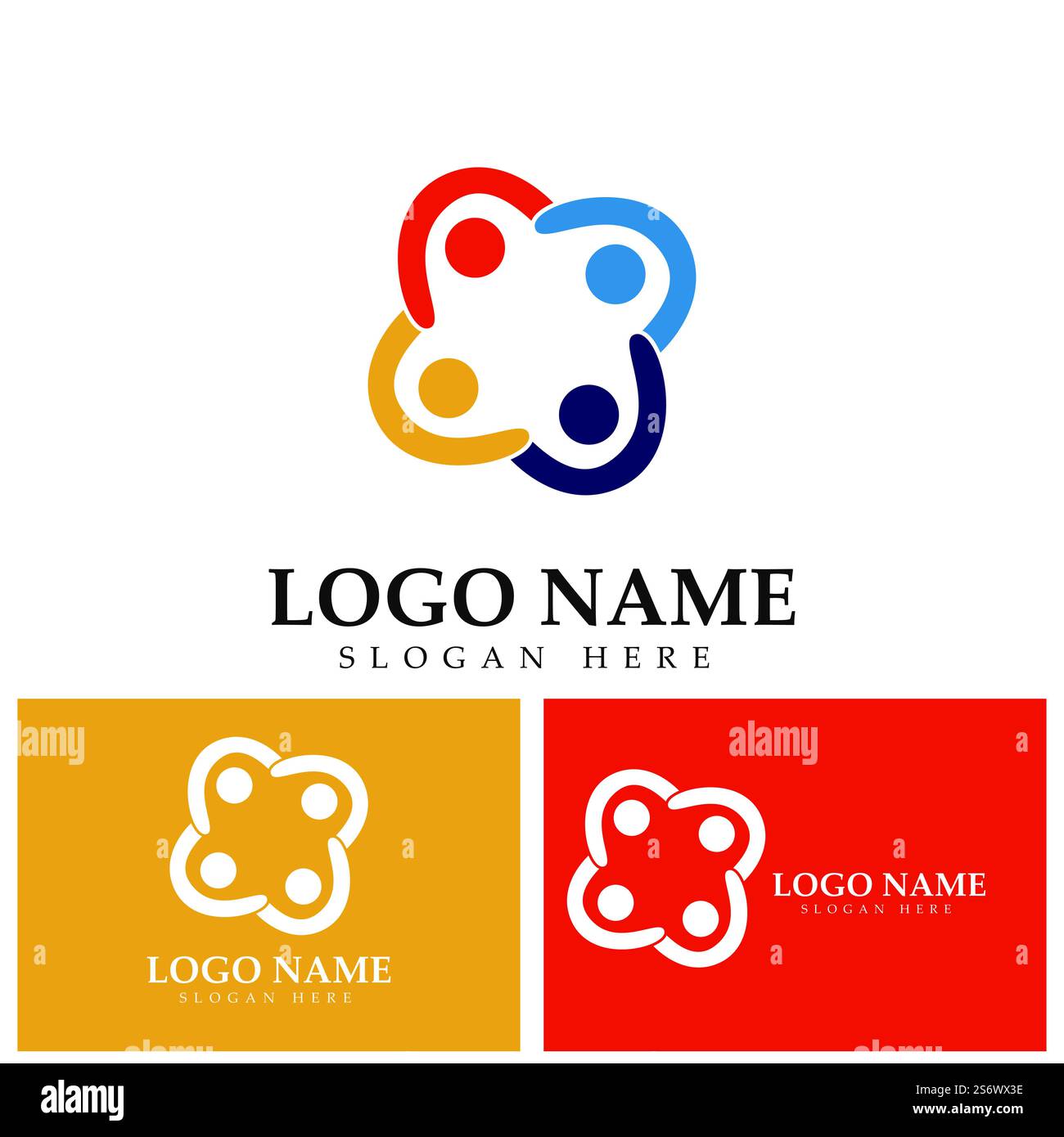 Community logo icon design with colorful people in a circular shape ...
