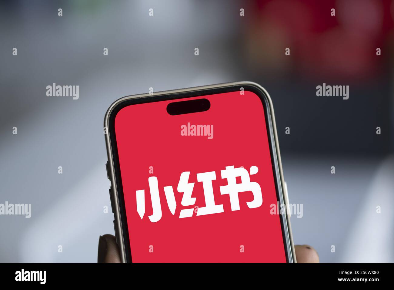 RedNote (Xiaohongshu) logo is displayed on iPhone Stock Photo - Alamy