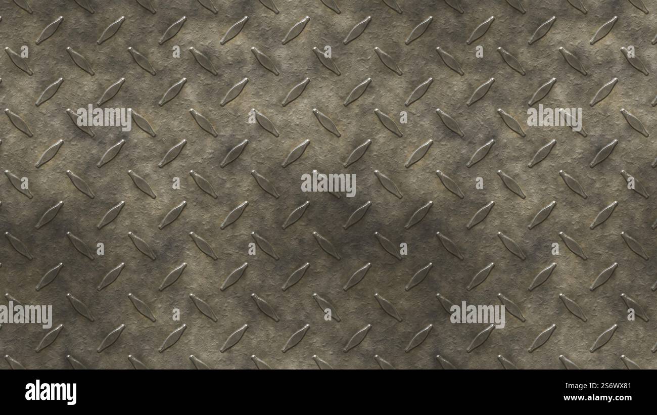 Illustration of a rusty diamond metal plate texture Stock Photo - Alamy
