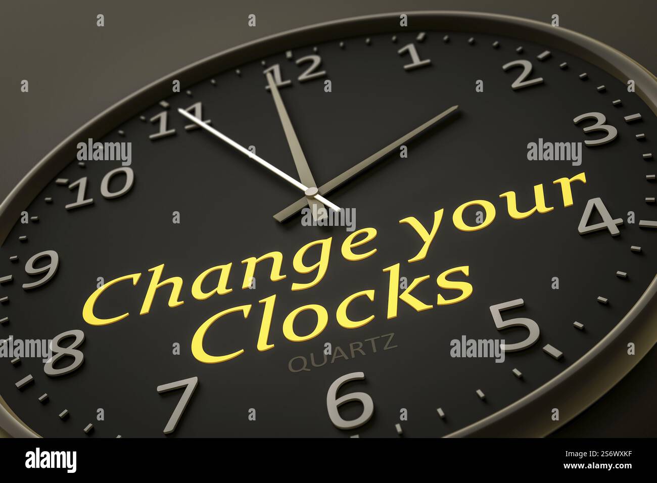 Change your clocks modern black clock style 3d illustration Stock Photo - Alamy